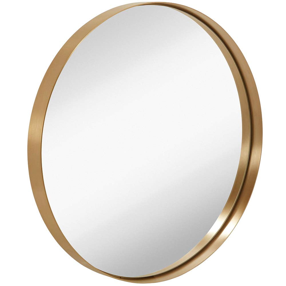 Hamilton Hills 24" Gold Circle Deep Set Metal Round Frame Mirror ...