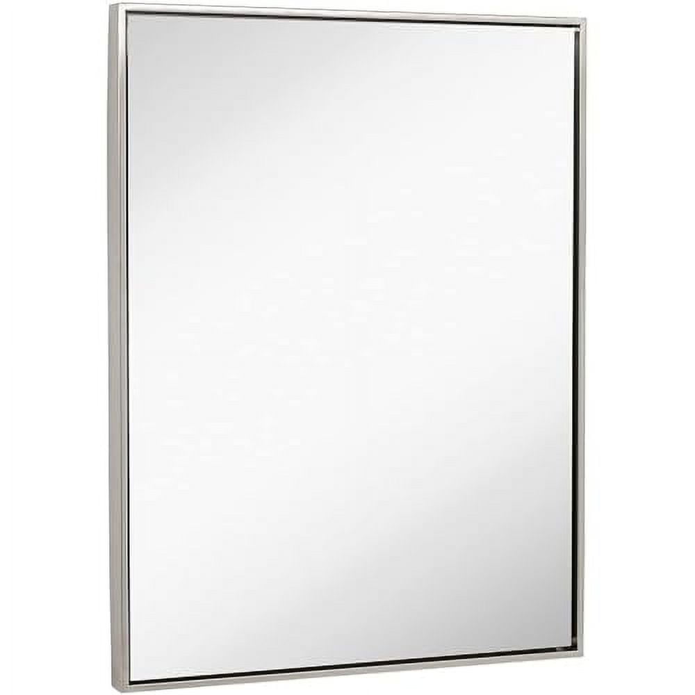 Hamilton Hills 30x40"" Brushed Silver Wall Mirror | Large Rectangular ...