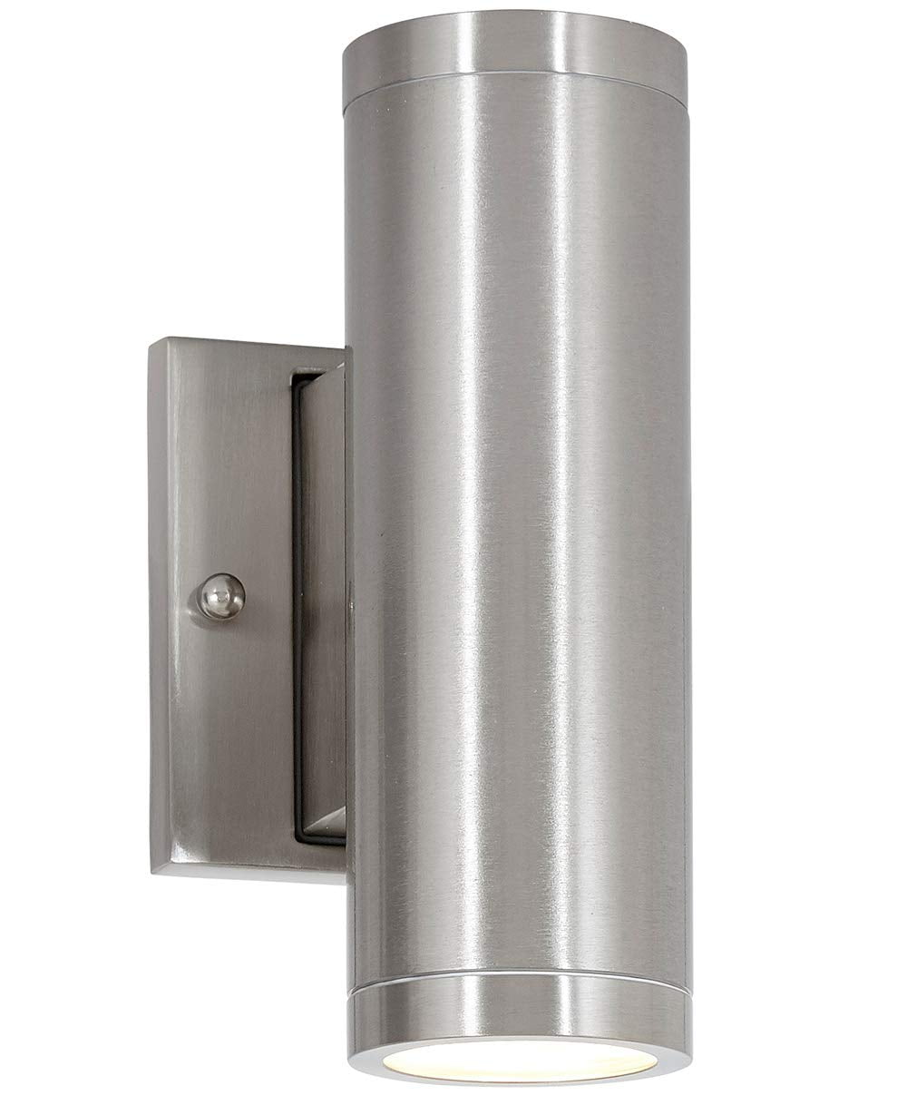 Hamilton Hills Brushed Nickel 8 Inch Outdoor Wall Sconce Up Down ...
