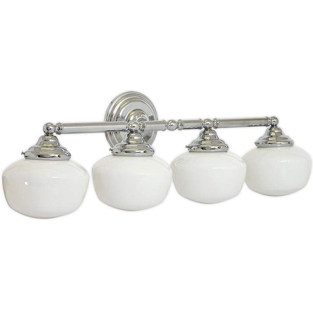 Hamilton Hills Quadruple Rounded Glass Light Fixture Vanity Bathroom ...