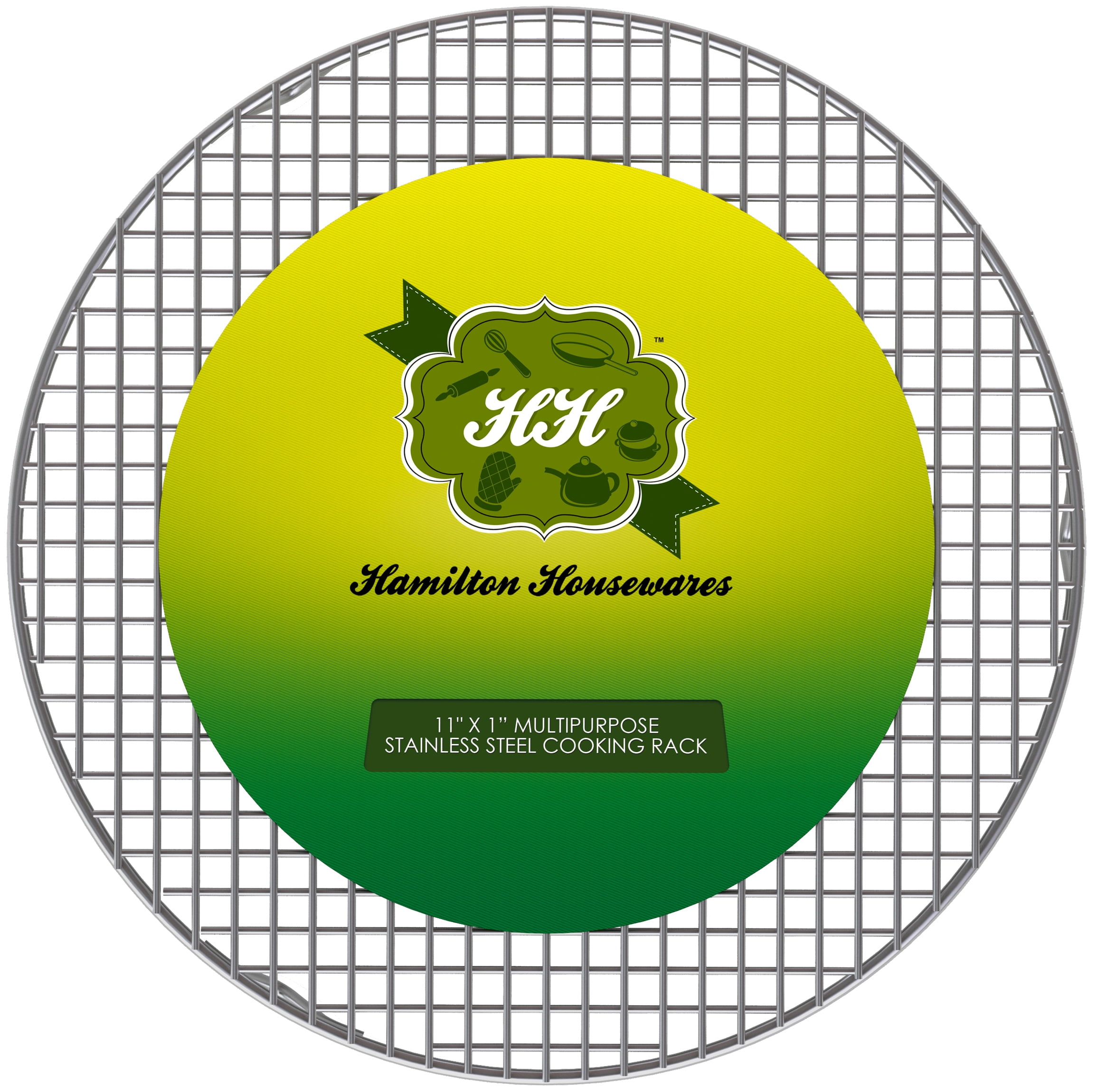 Hamilton Housewares Round Stainless Steel Cooking & Cooling Wire Rack ...