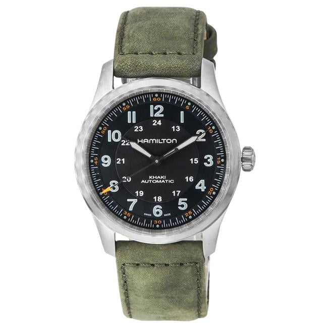 Hamilton Khaki Field Automatic Black Dial Titanium Men's Watch ...