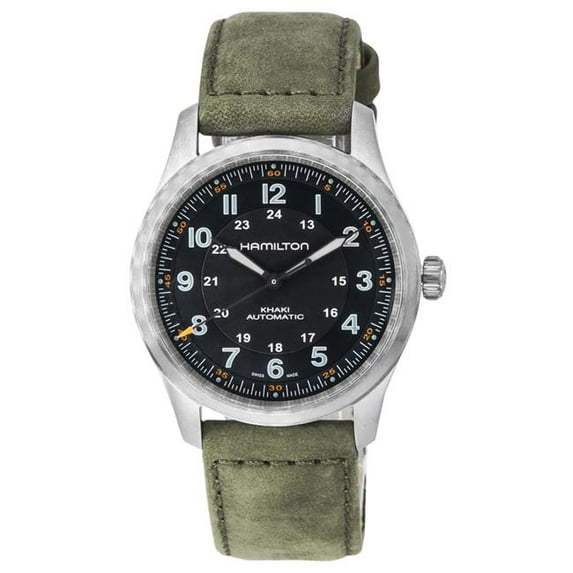 Hamilton Khaki Field Automatic Black Dial Titanium Men's Watch ...