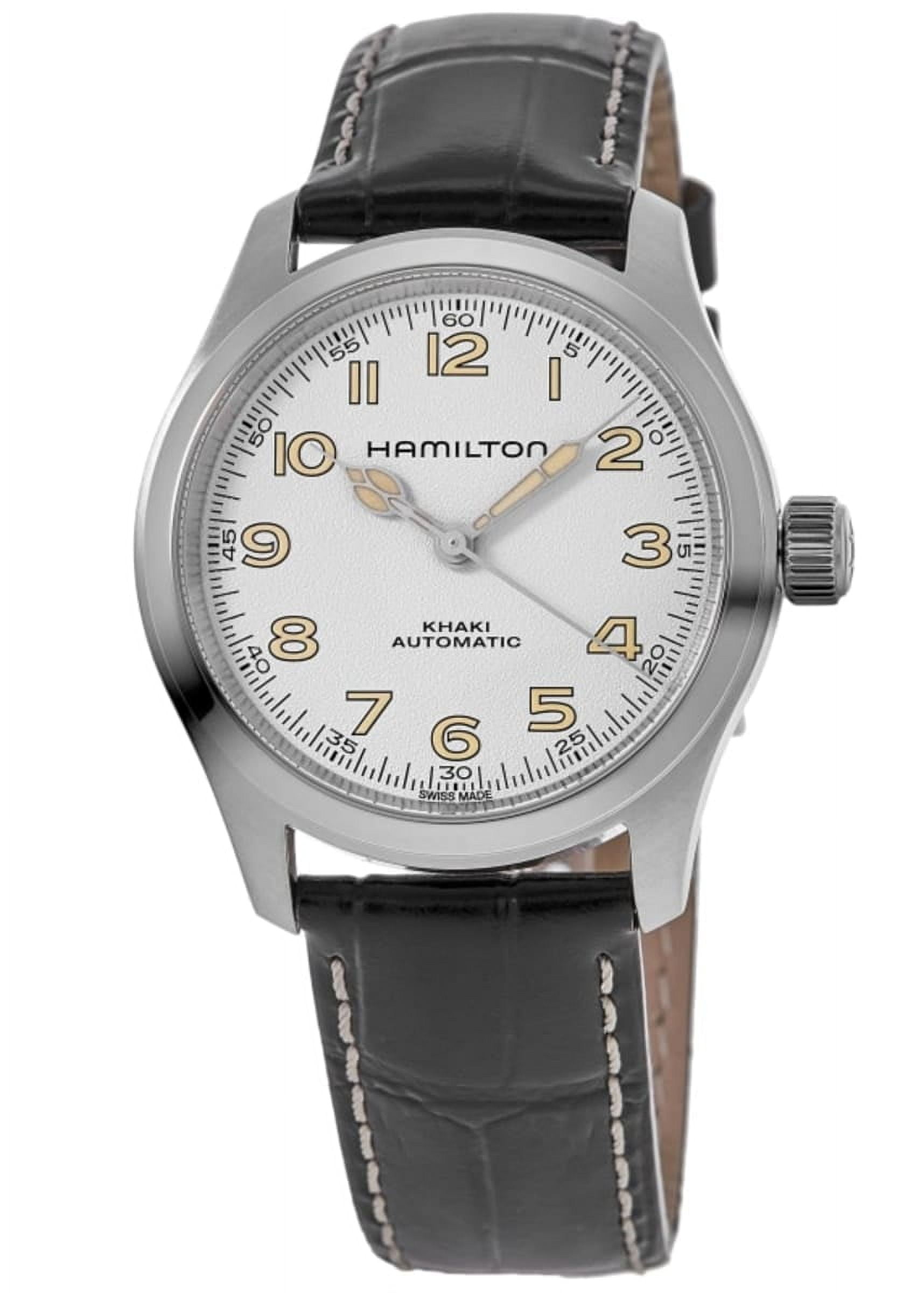Hamilton Khaki Field Murph Automatic White Dial Leather Strap Men's ...