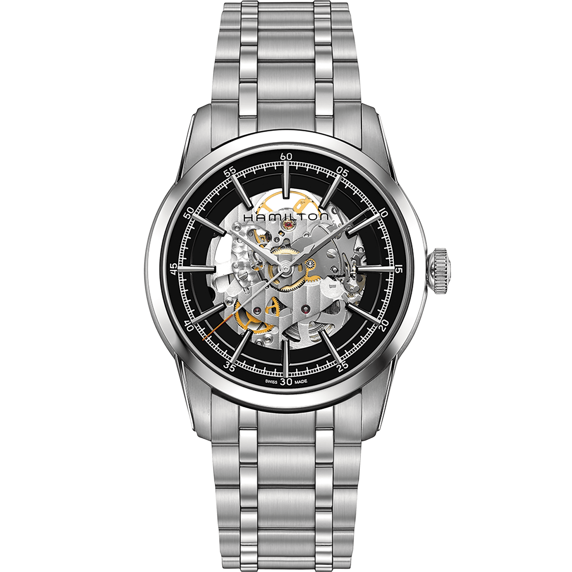 Hamilton Men's H40655131 'American Classic' Skeleton Dial Stainless ...