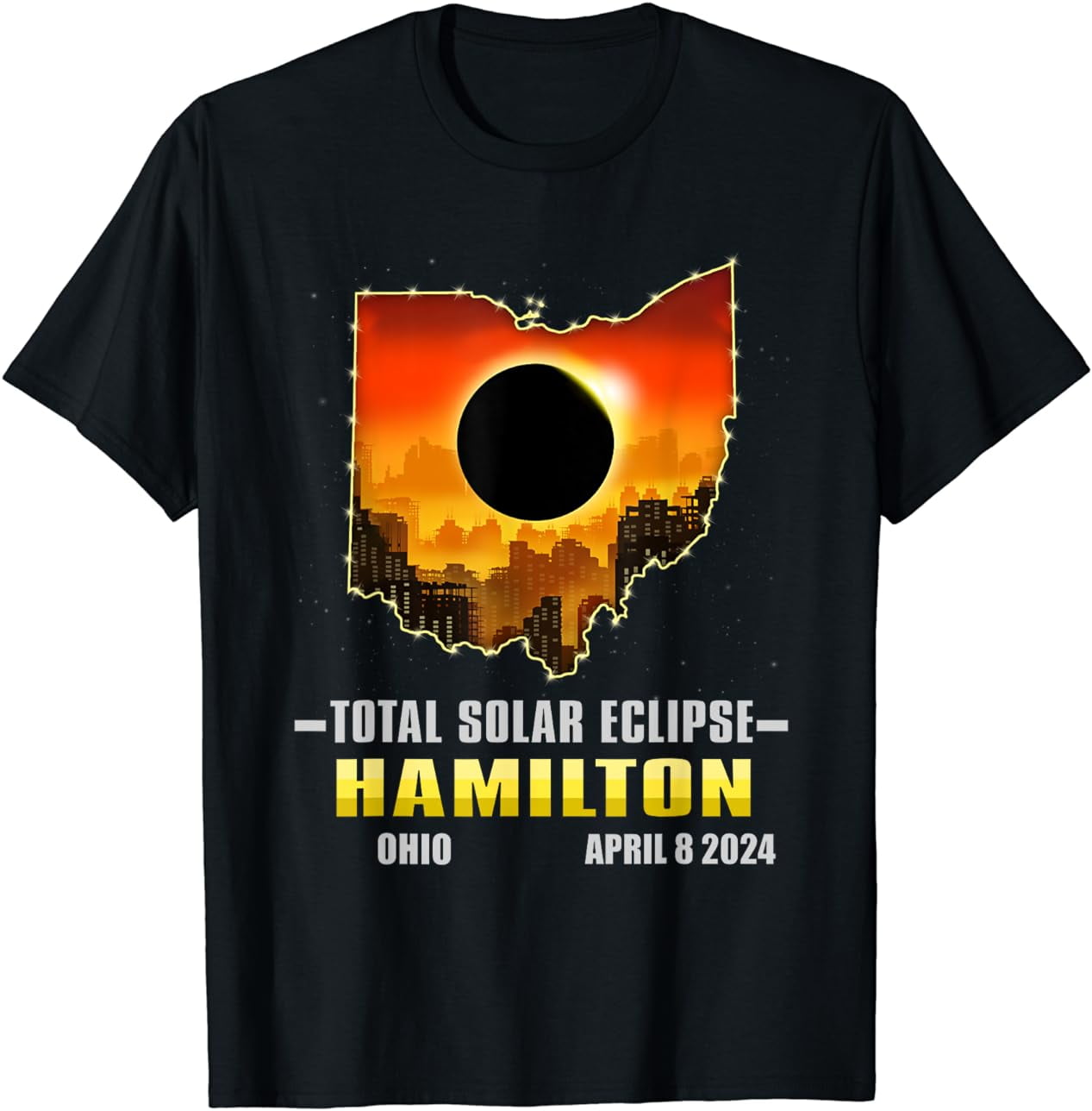 Hamilton Ohio 2024 Total Solar Eclipse T-Shirt - Walmart.com