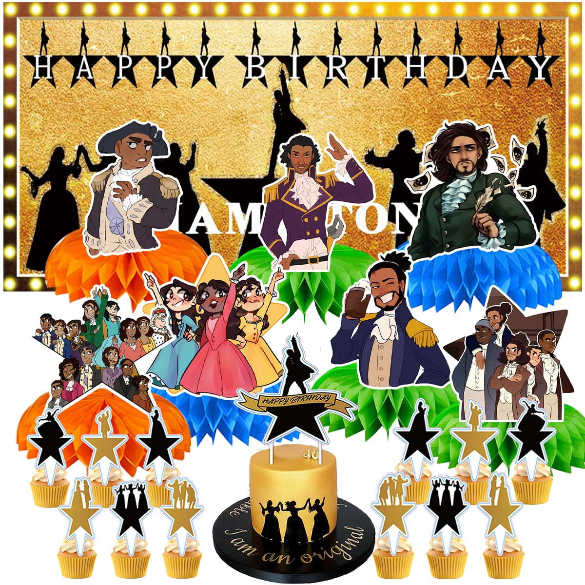 Hamilton Party Decorations Decor Supplies Honeycomb Centerpieces Table ...