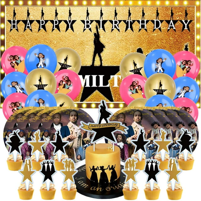 Hamilton Party Supplies Birthday Balloons Plates Decoration Cake Topper ...