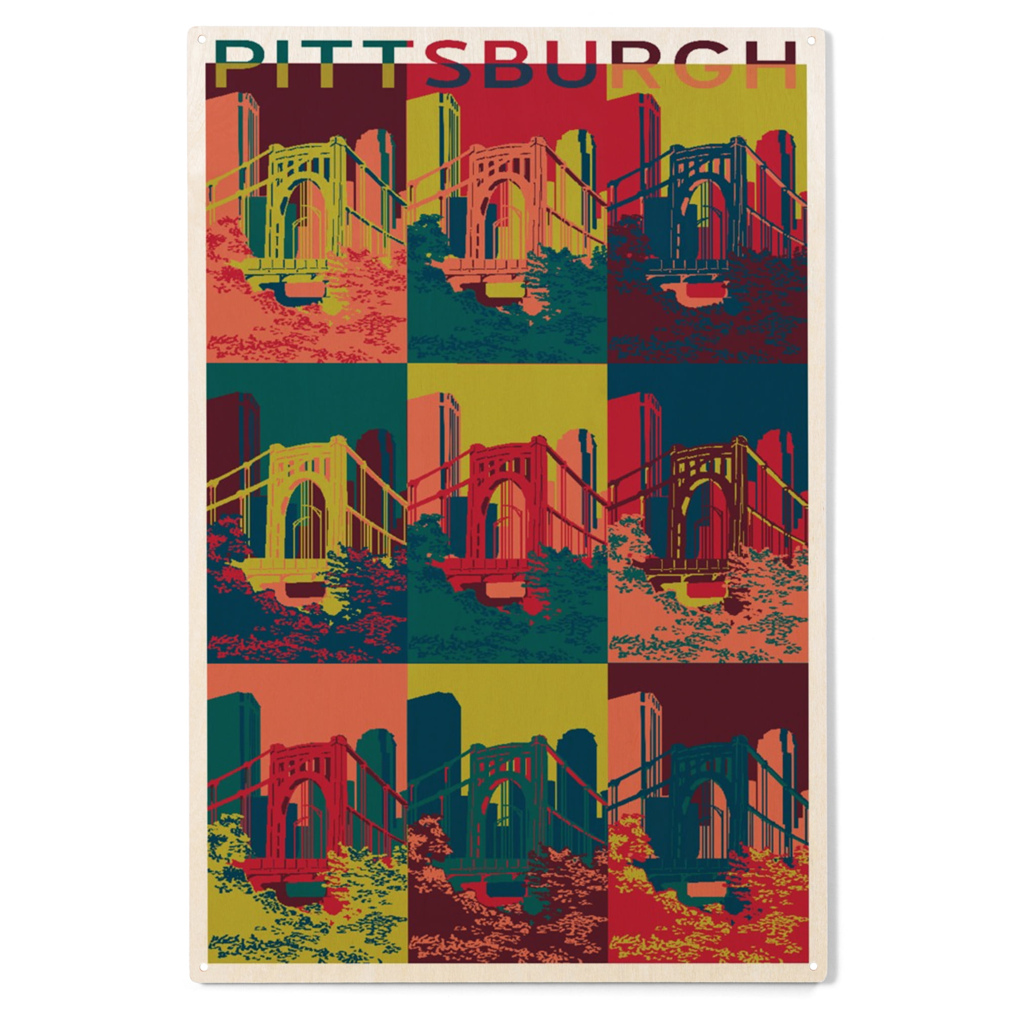 Hamilton, Pittsburgh, Pennsylvania, 10th Street Bridge Pop Art Birch ...