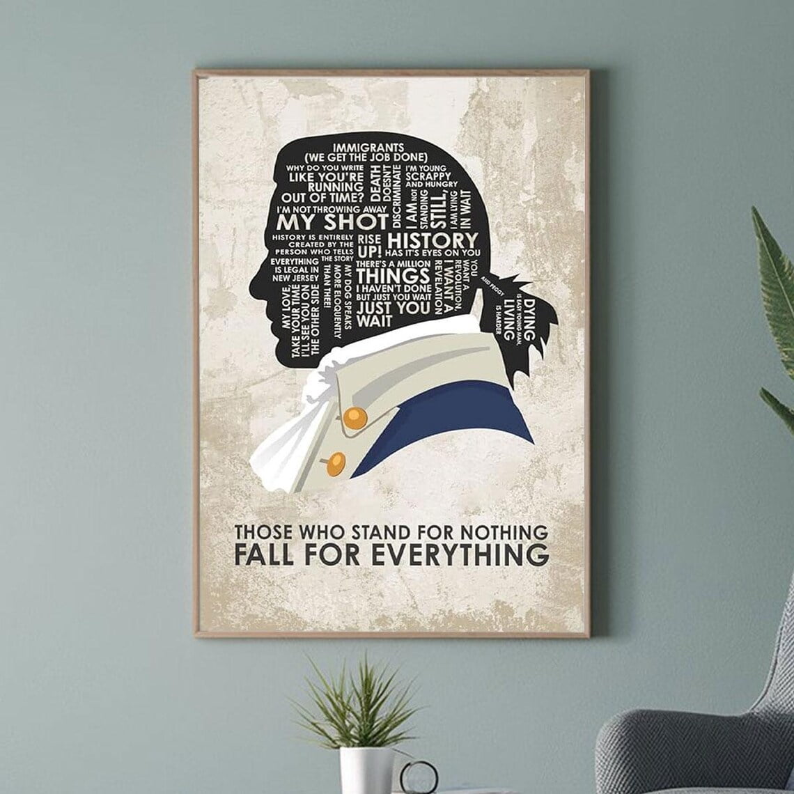 Hamilton Quote Silhouette Poster – Broadway Word Art Print, Immigrants ...