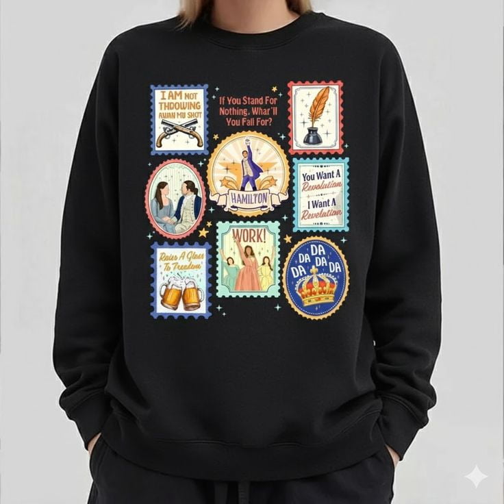 Hamilton Rise Up Work Sweatshirt, Bold Fan Statement Graphic Design ...