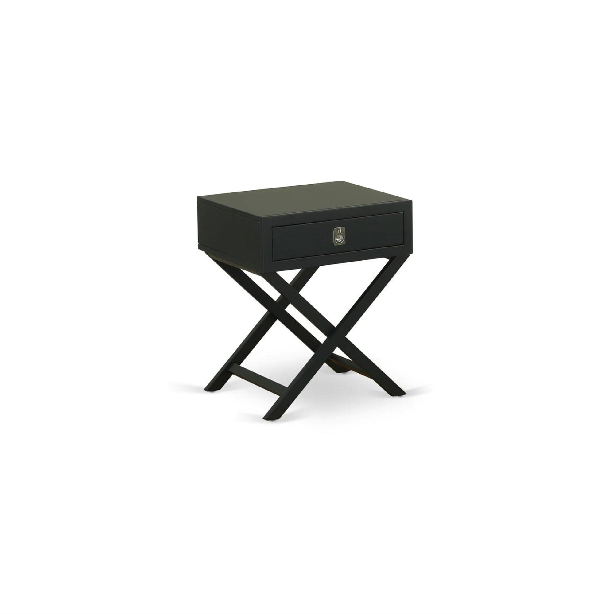 Hamilton Square Night Stand End Table With Drawer in Black Finish ...