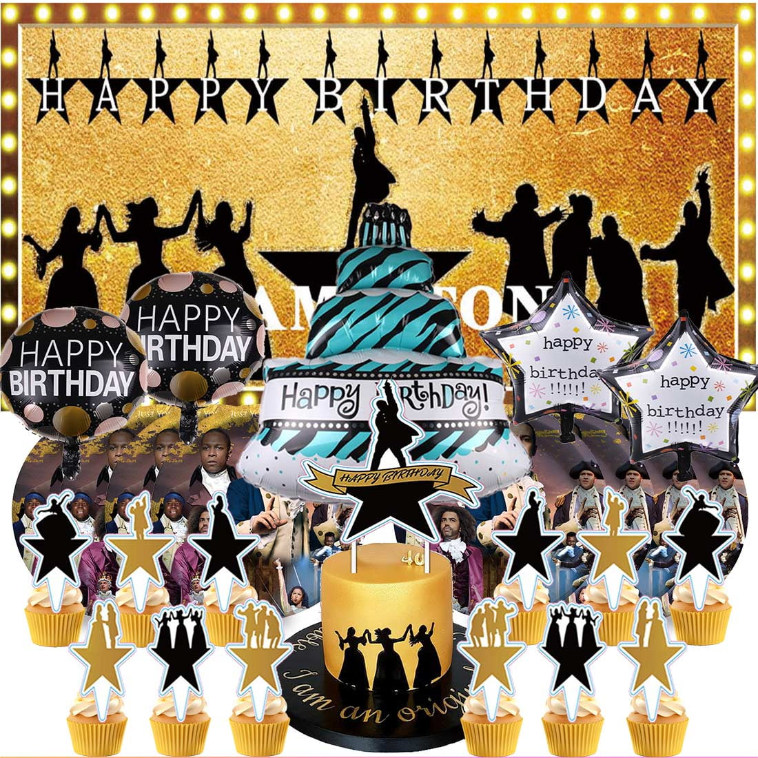 Hamilton Supplies Plates Decoration Backdrop Banner Birthday Decor ...