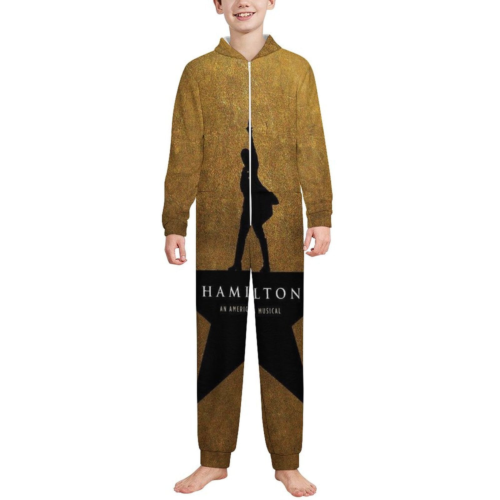 Hamilton The Musical Kids Hooded Union Suit One Piece Pajama Outfit ...