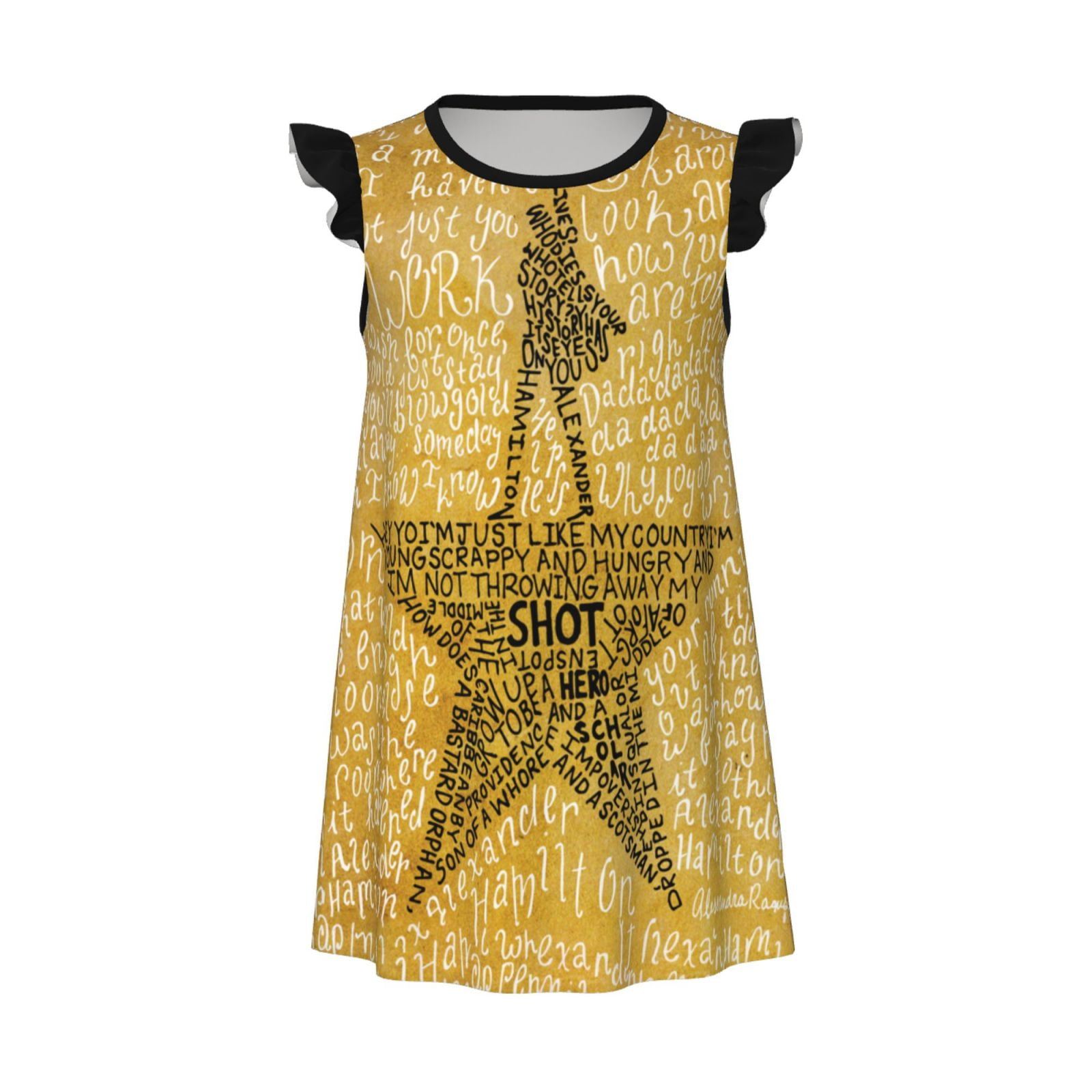 Hamilton The Musical Little Girls Nightgown Short Flutter Sleeve ...
