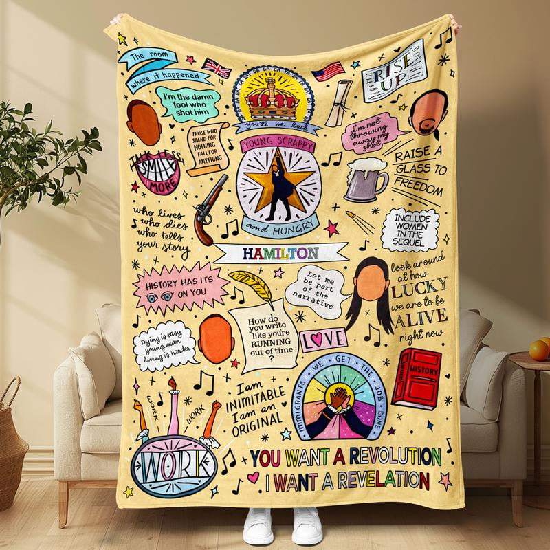 Hamilton Theme Soft Flannel Blanket, All-Season Comfort, Perfect for ...
