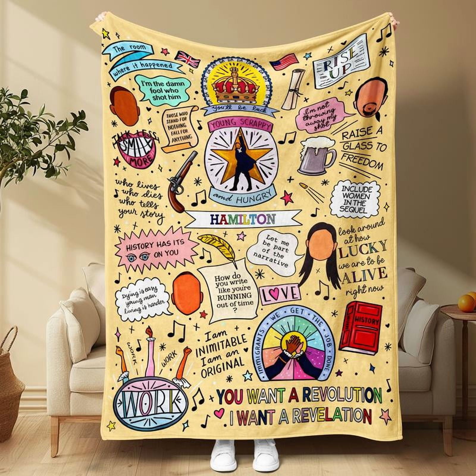Hamilton Theme Soft Flannel Blanket, All-Season Comfort, Perfect for ...