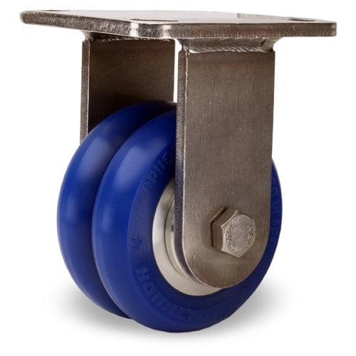 Hamilton Workhorse Rigid Caster - 4"x2" UltraGlide Twin Wheel, 720 lbs ...
