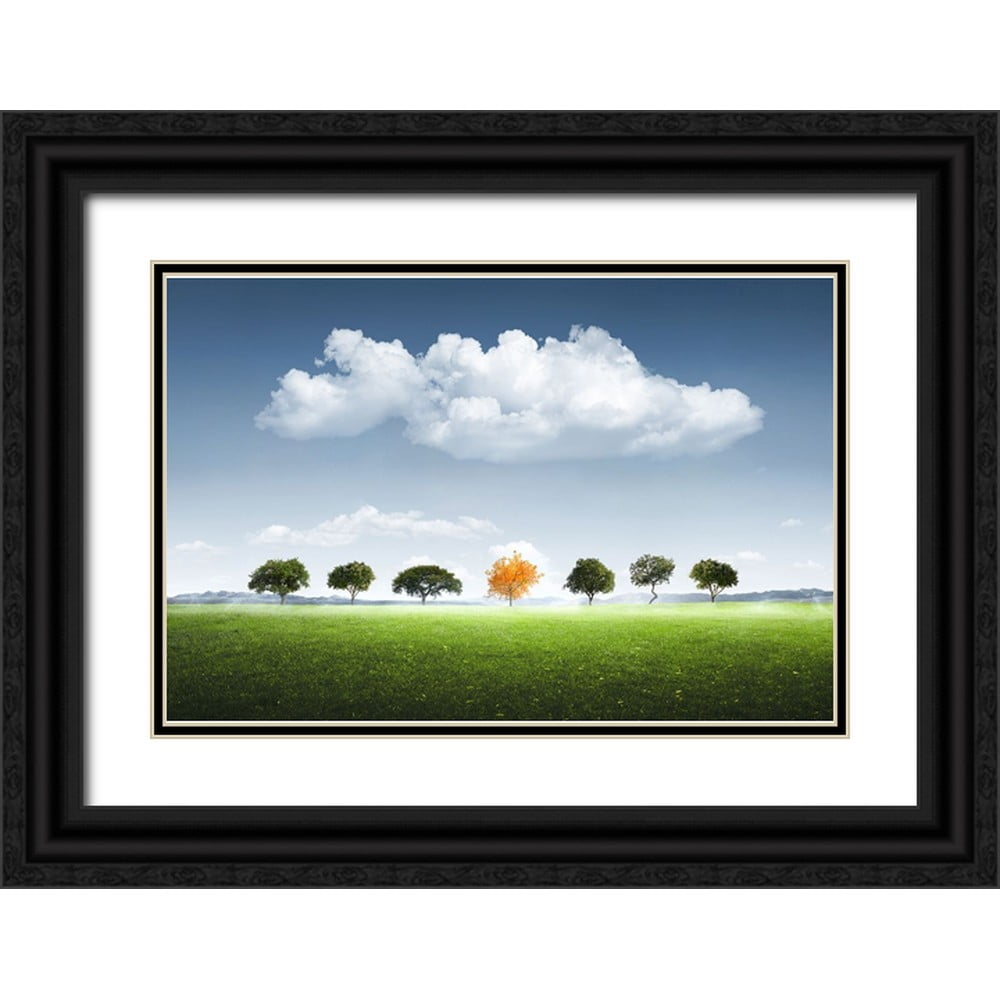 Hamiti, Bess 14x11 Black Ornate Wood Framed with Double Matting Museum ...