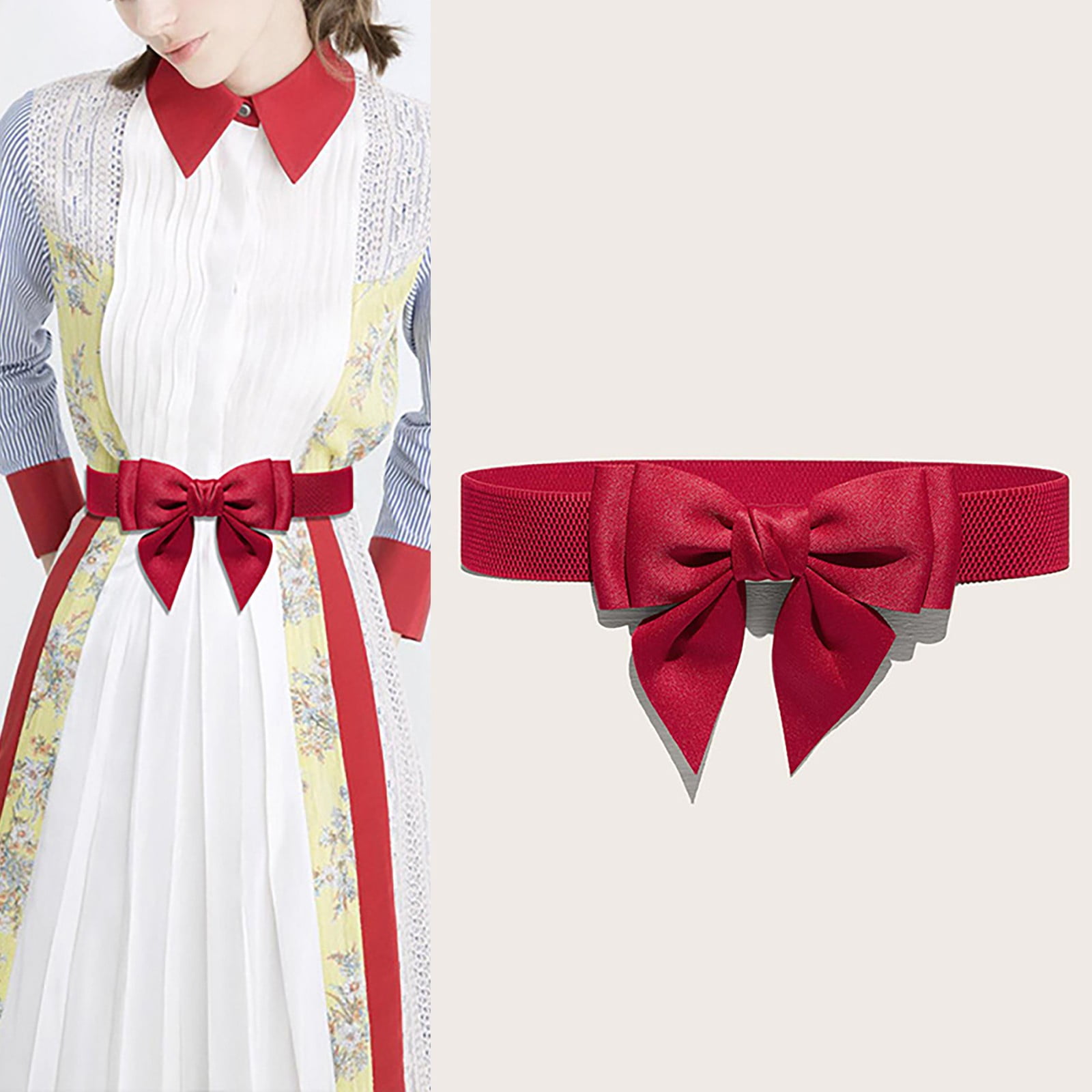 Hamky Belts for Women,Western Belts,Women Cute Bow Wide Elastic Waist ...