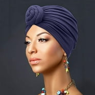 PHOGARY Pre-Tied Cotton Turbans for Women(6 Pack), Knot Hair Wraps ...