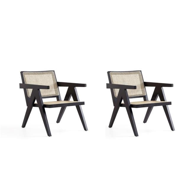 Hamlet Accent Chair, Black & Natural - Set of 2 - Walmart.com
