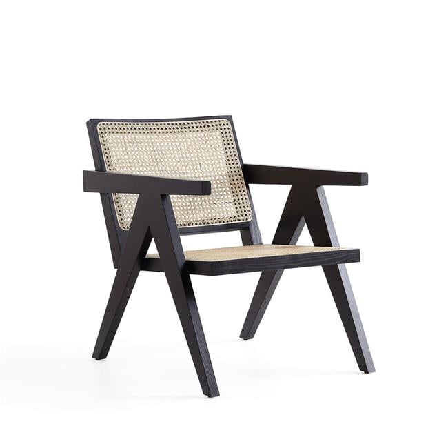Hamlet Accent Chair, Black & Natural - Walmart.com