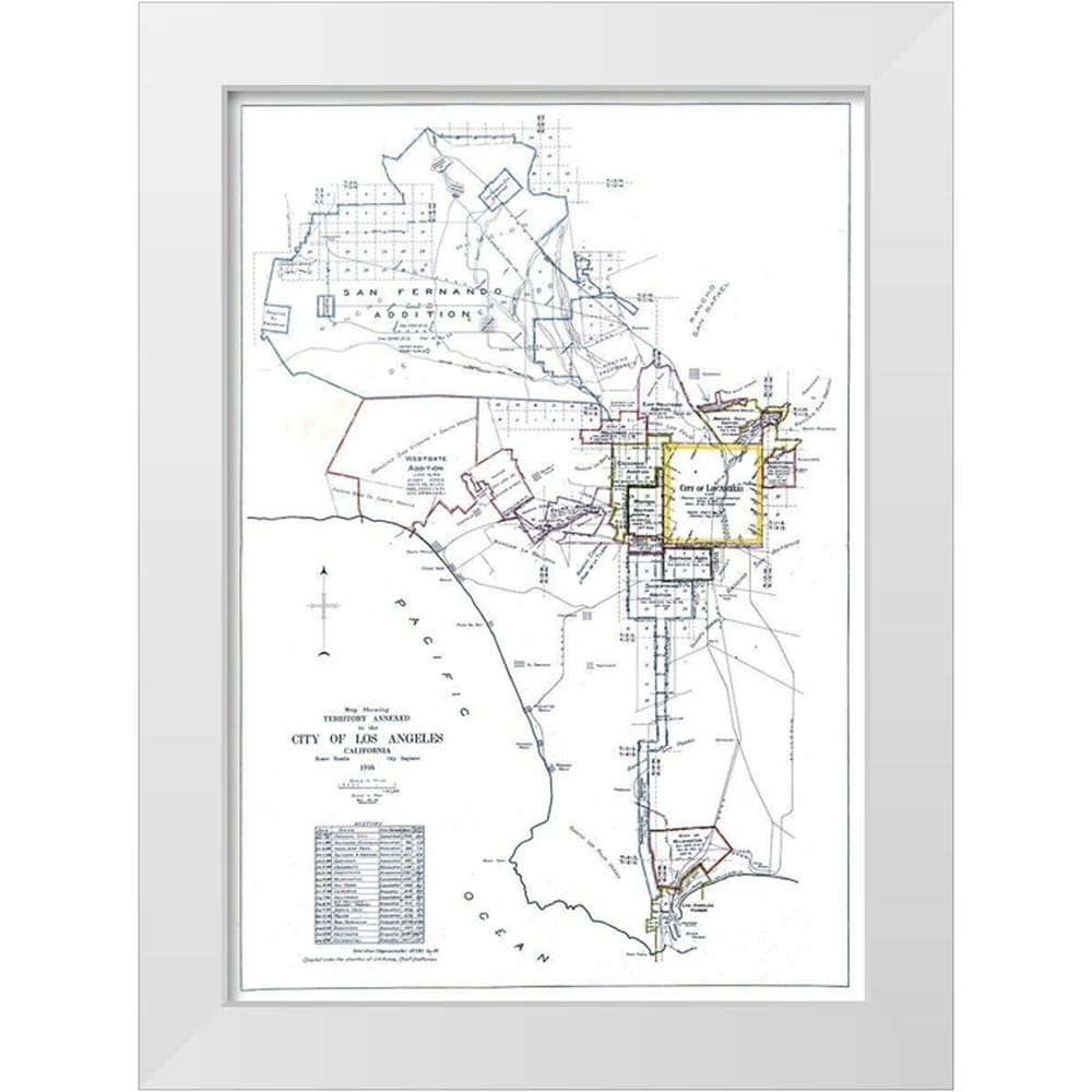 Hamlin 24x32 White Modern Wood Framed Museum Art Print Titled - Los ...