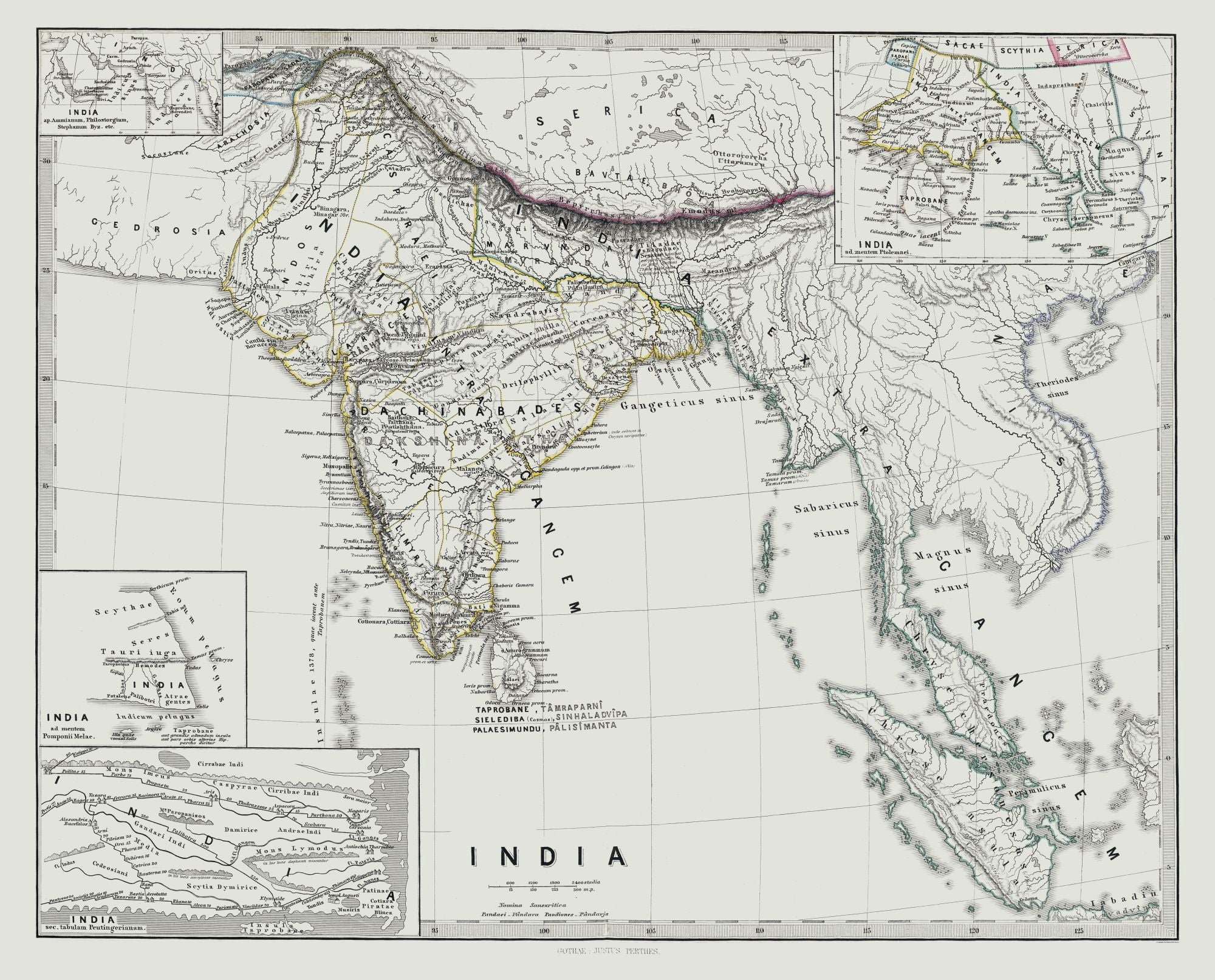 Historic Map - India - Spruner 1865 - 28.51 x 23 - Vintage Wall Art ...