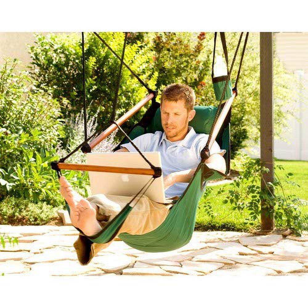 Hammaka Hanging Hammock Air Chair, Wooden Dowels, Green - Walmart.com