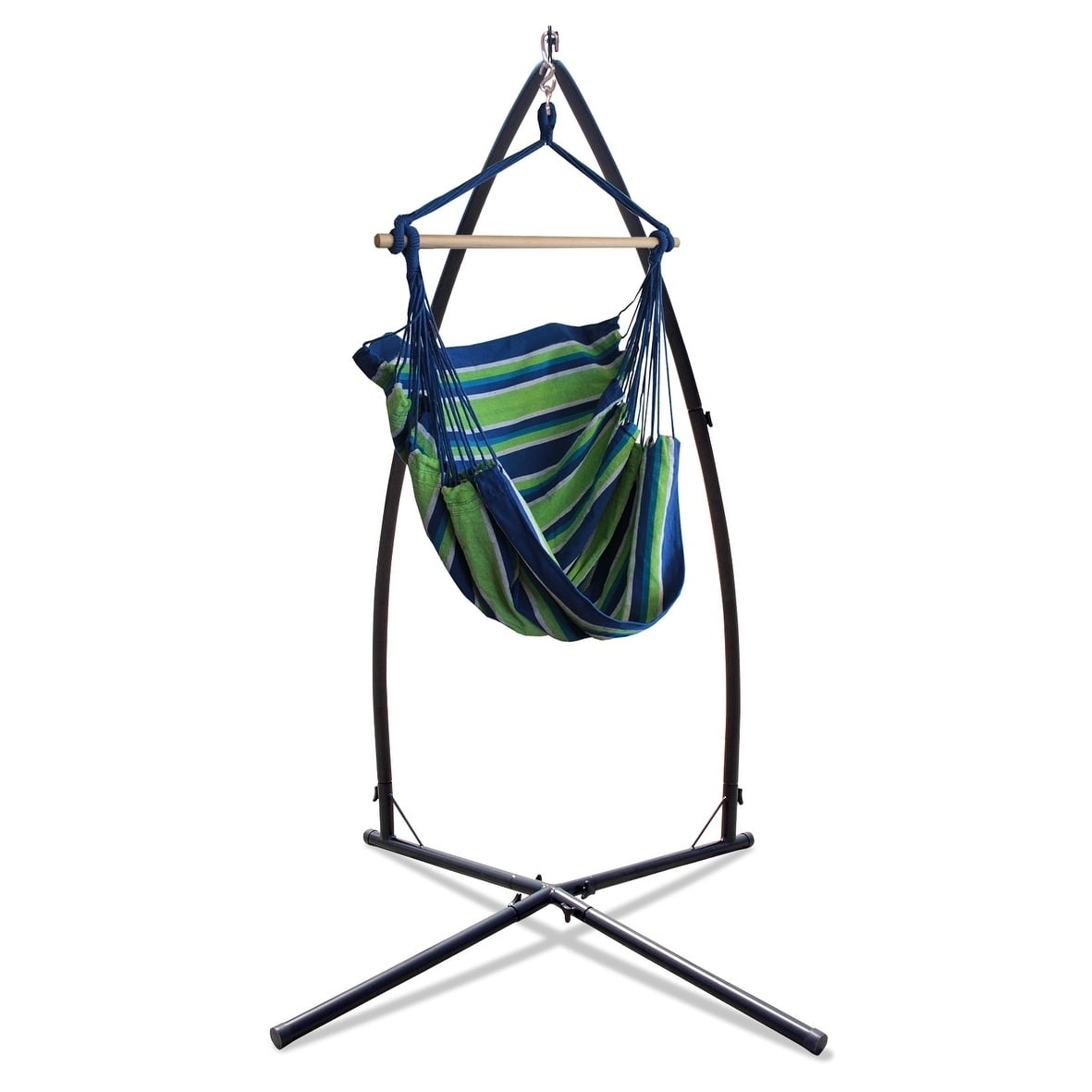 Hammaka Summit Stand with Woven Fabric Chair Combo Green - Walmart.com