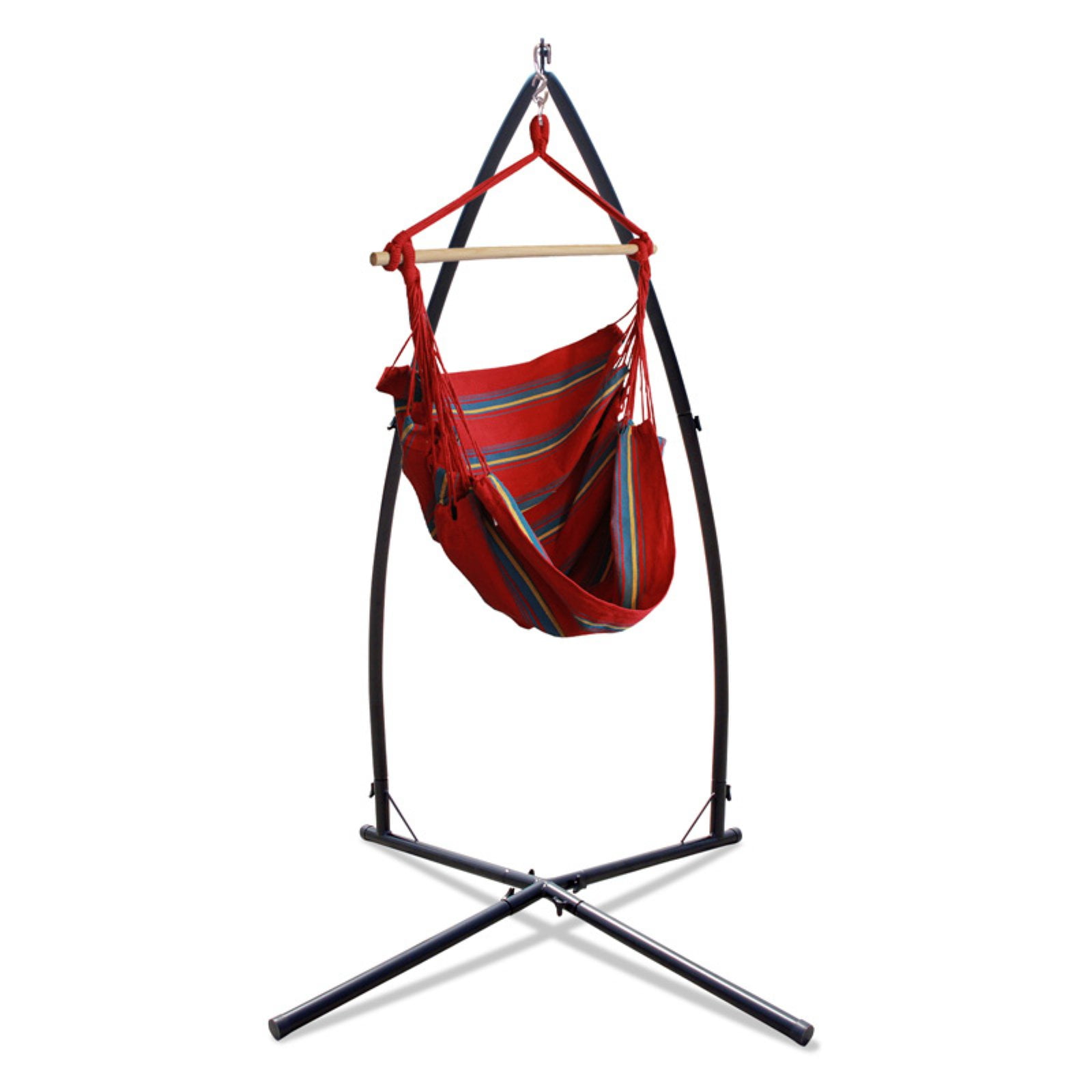 Hammaka Summit Stand with Woven Fabric Chair Combo Red - Walmart.com
