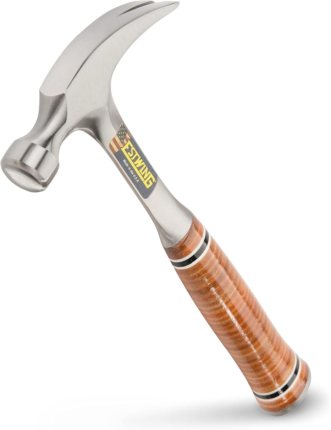 Hammer - 12 oz Straight Rip Claw with Smooth Face & Genuine Leather ...