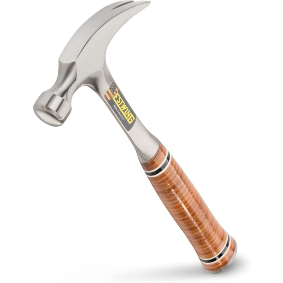 Hammer - 12 oz Straight Rip Claw with Smooth Face & Genuine Leather ...