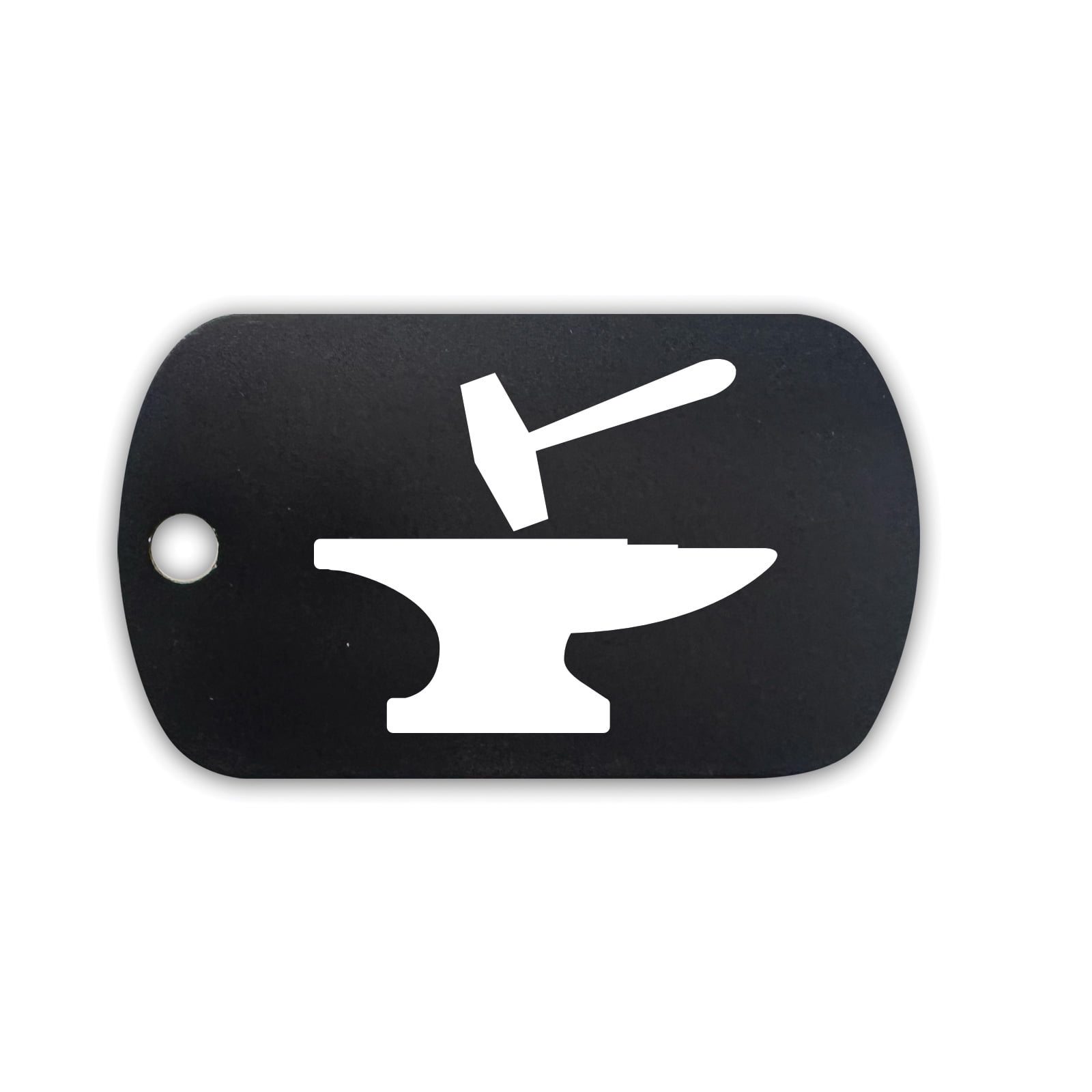 Hammer And Anvil GI Dog Tag Aluminum Keychain blacksmith - Black ...