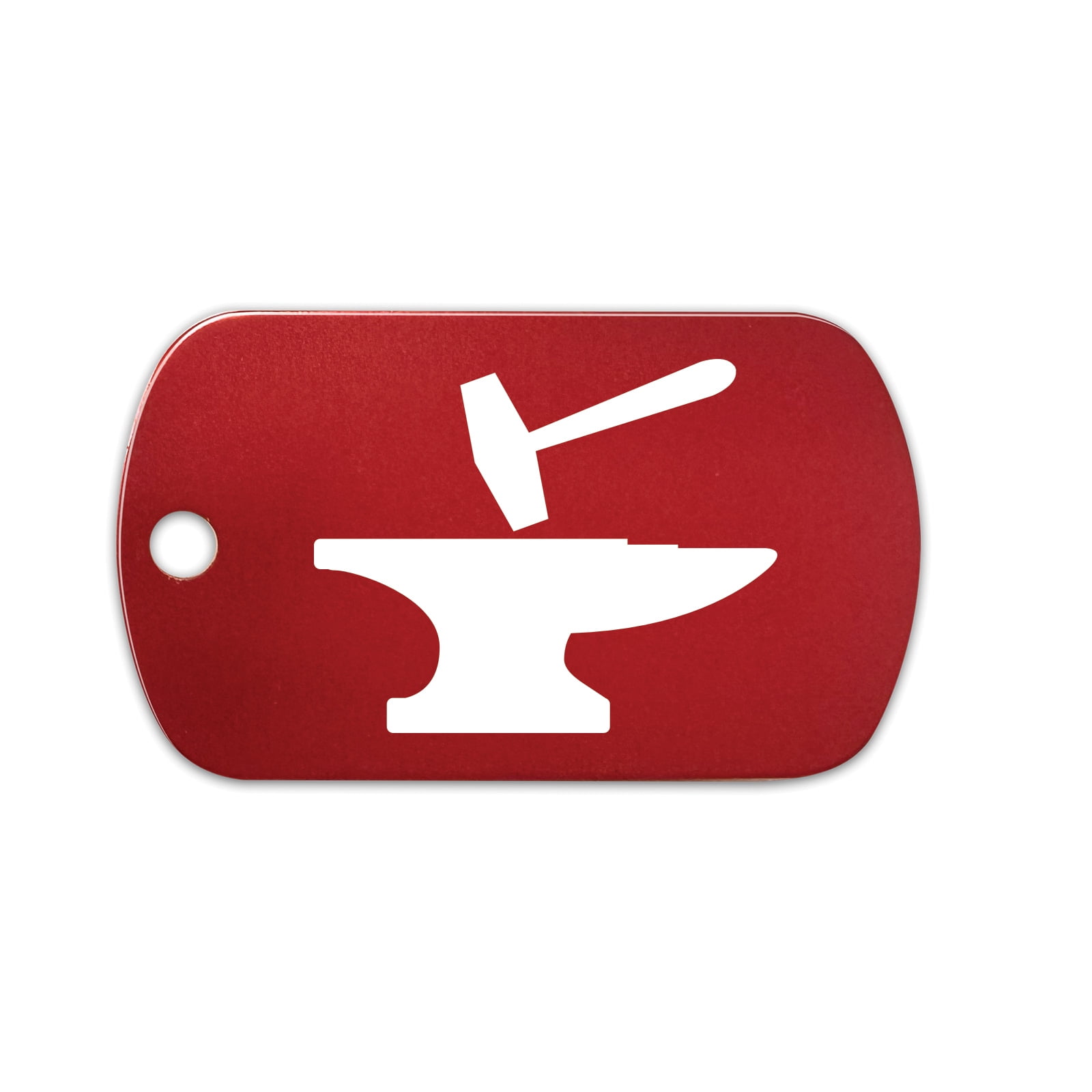 Hammer And Anvil GI Dog Tag Aluminum Keychain blacksmith - Red ...