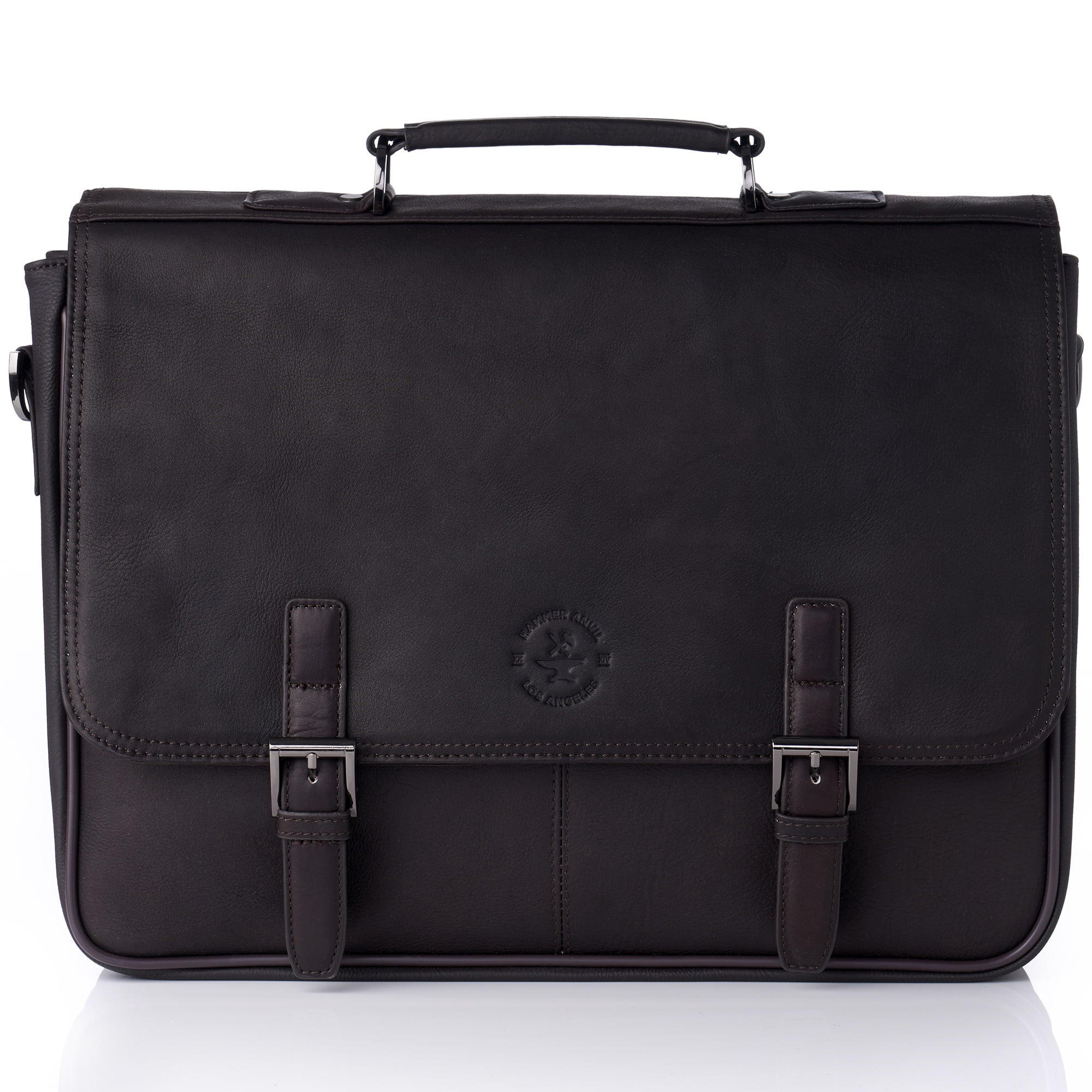 Hammer Anvil Leather Briefcase up to 15.6” Laptop Case Messenger Bag ...