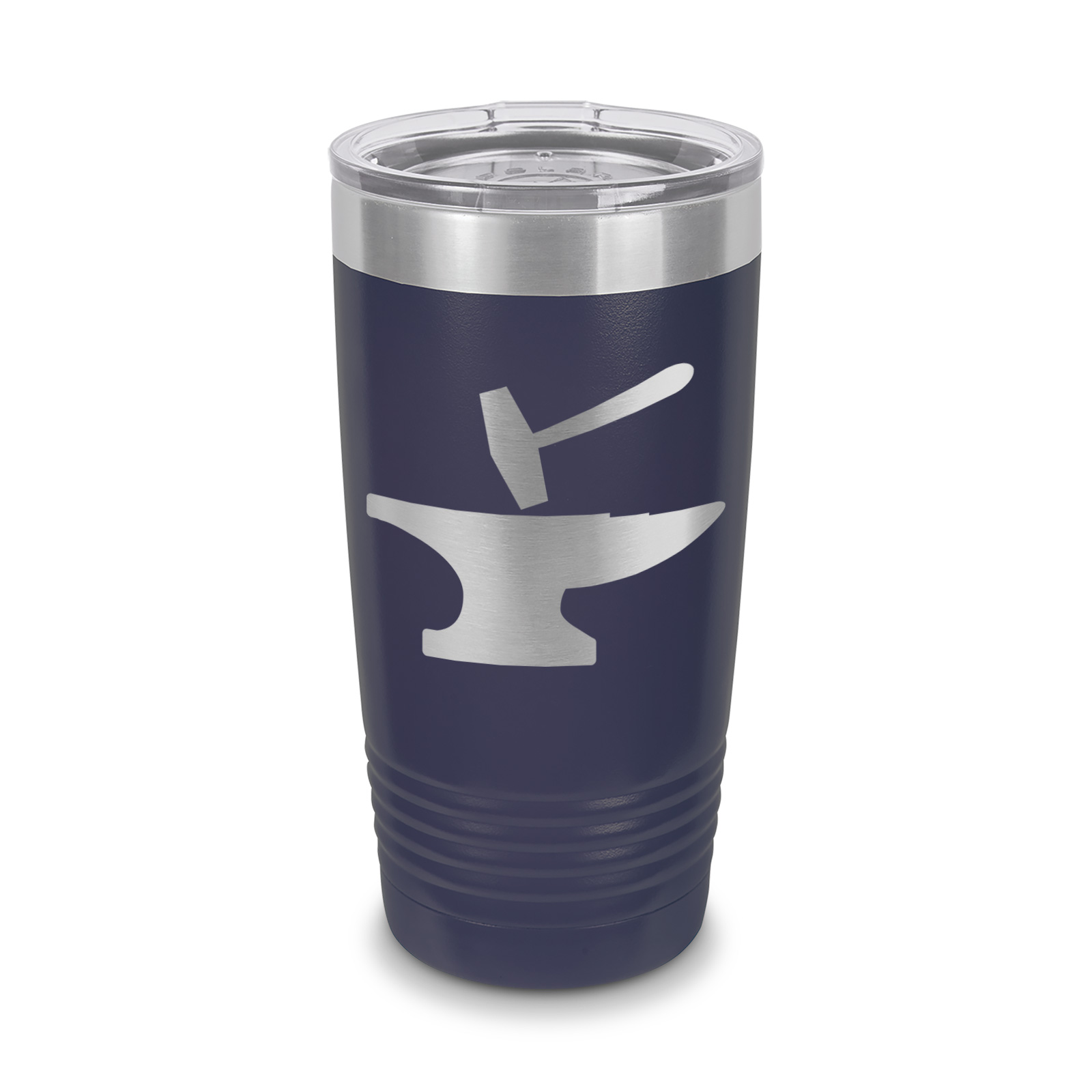 Hammer and Anvil Tumbler 20 oz - Laser Engraved w/ Clear Lid ...