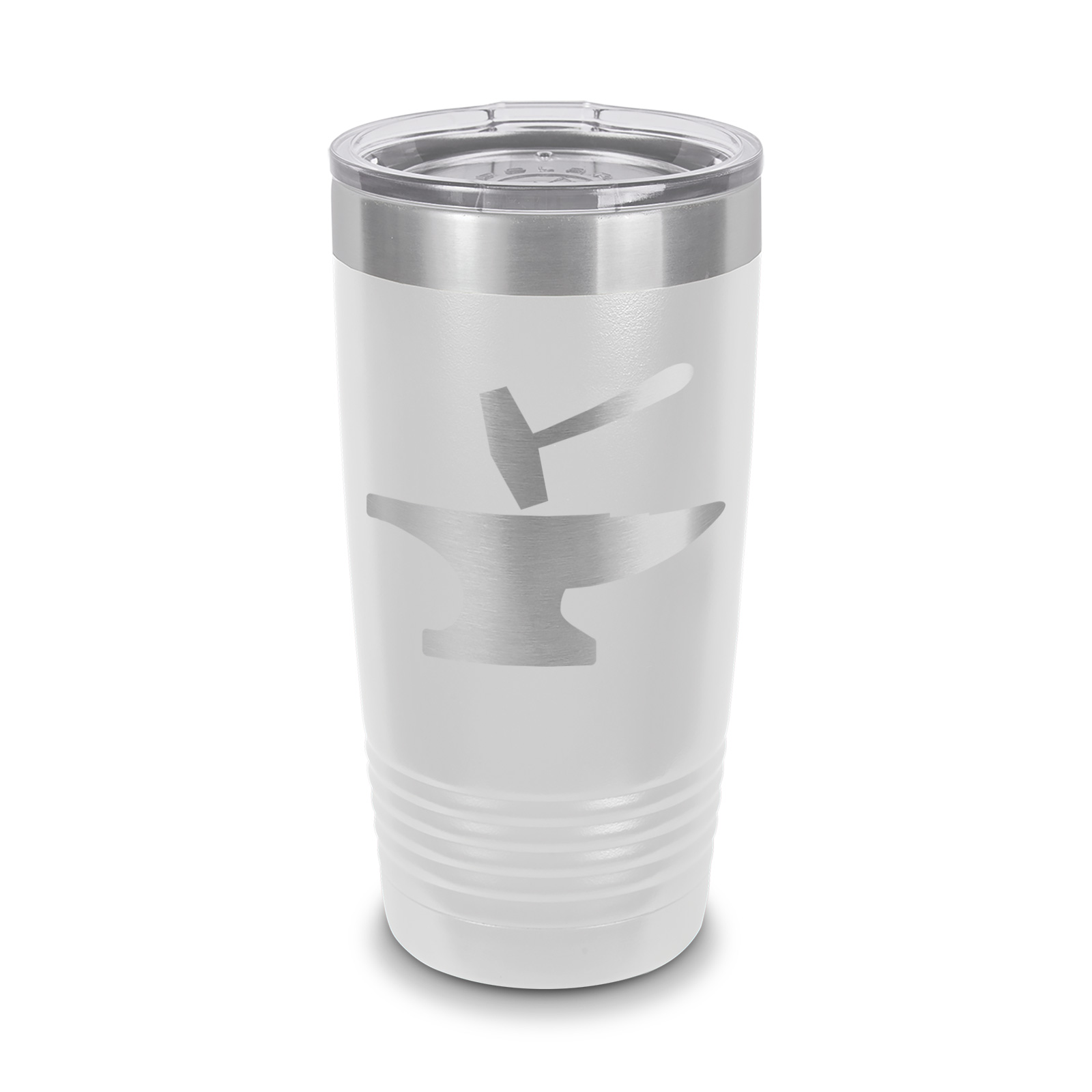 Hammer and Anvil Tumbler 20 oz - Laser Engraved w/ Clear Lid ...