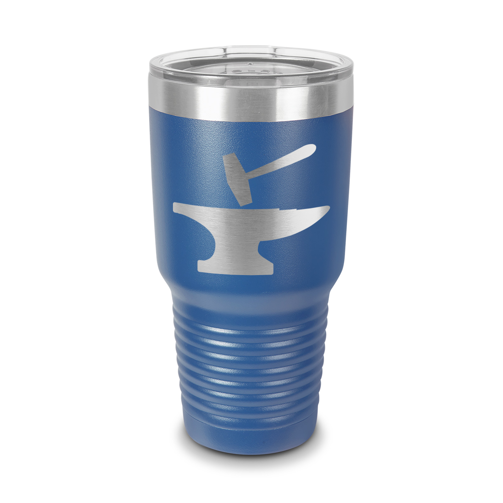Hammer and Anvil Tumbler 30 oz - Laser Engraved w/ Clear Lid ...