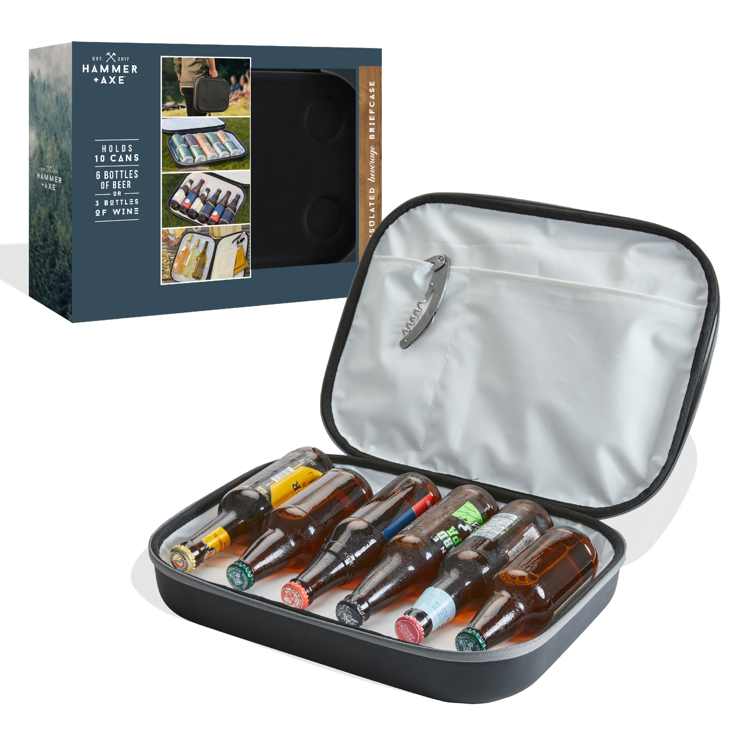 Hammer + Axe™ Insulated Slim Beverage Briefcase, Waterproof Exterior ...