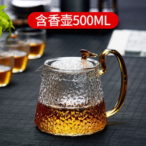 Hammer Pattern Borosilicate Glass Hammer Pattern Pot with Strainer ...