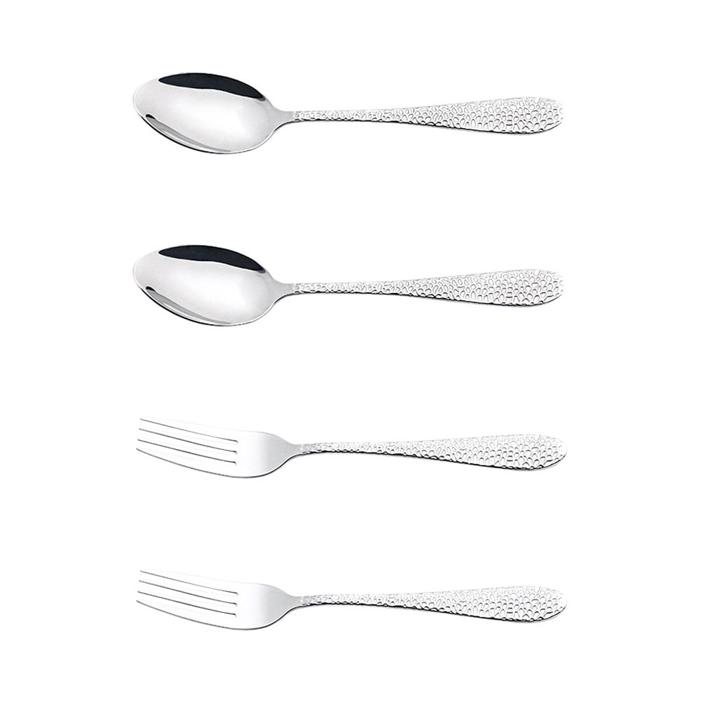Hammer Pattern Western Food Fork and Spoon Kitchen Supply Silverware ...