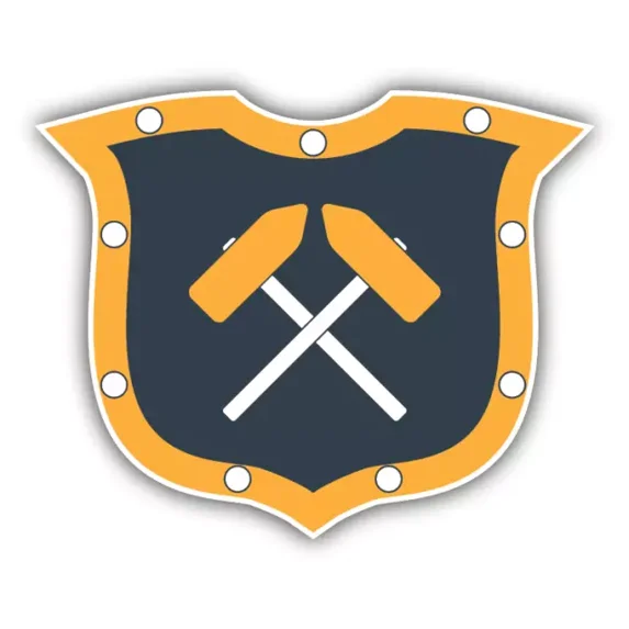 Hammer Shield Heraldic Sticker Phone Decal Water Bottle Stickers Car ...