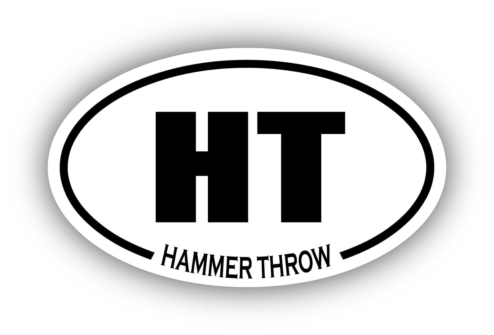Hammer Throw HT Oval Bumper Sticker 3M Vinyl Decal 3 in x 5 in ...