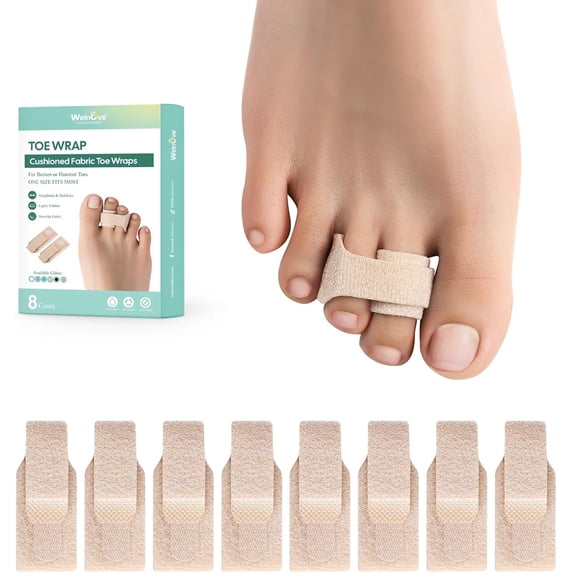 Hammer Toe Straightener - 8 Pack Broken Toe Wraps - Hammer Toe ...
