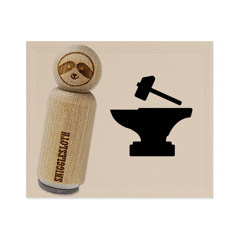 Hammer and Anvil Blacksmith Icon Rubber Stamp for Scrapbooking Crafting ...