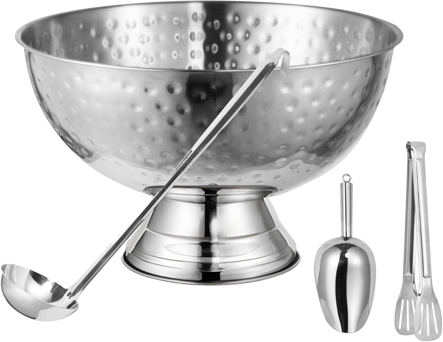 Hammered 12L Premium Large Size Ice Bucket for Parties, Punch Bowl with ...