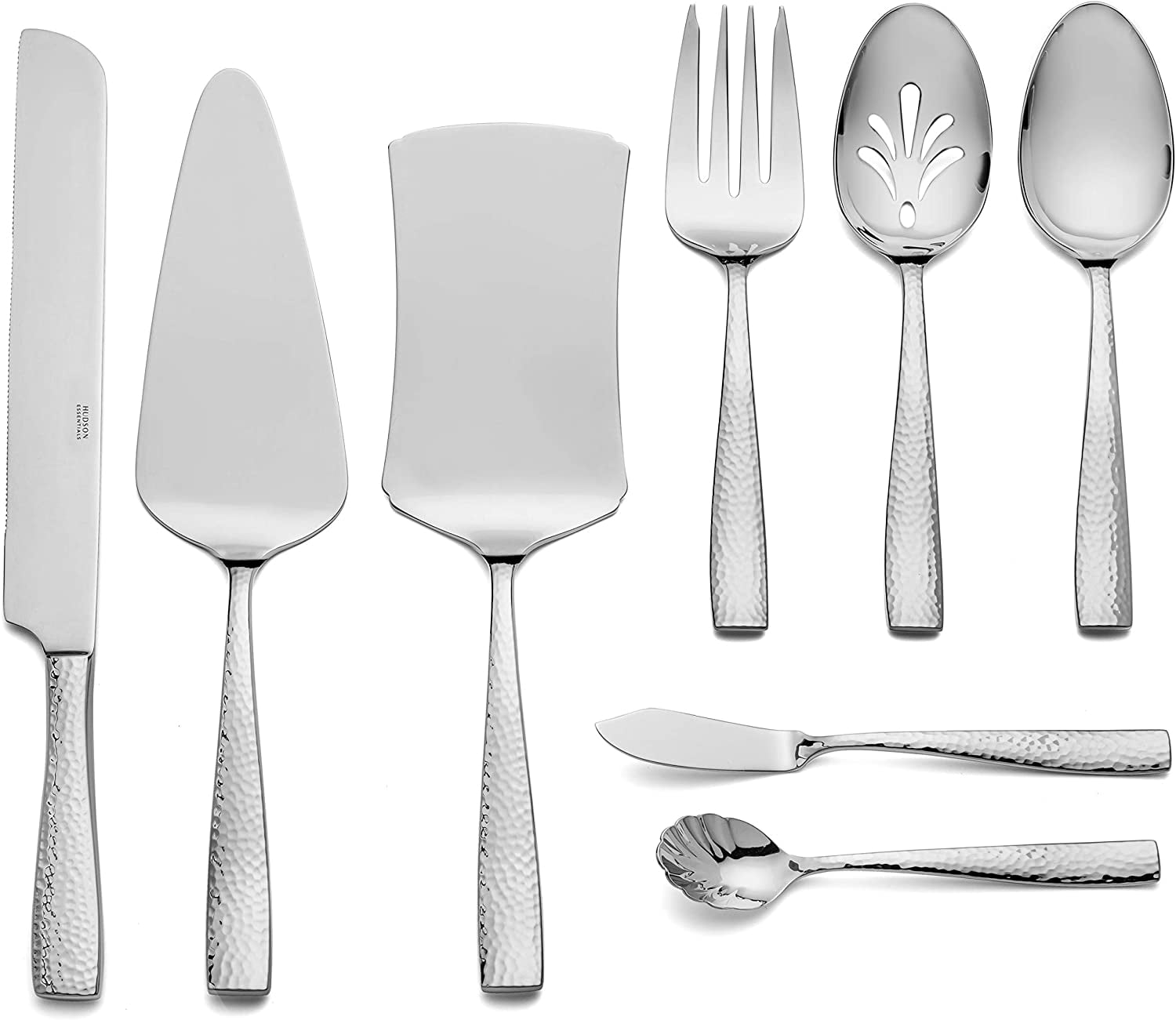 Hammered 18/10 Stainless Steel Hostess Serving Utensil Set, 8-Piece Set ...