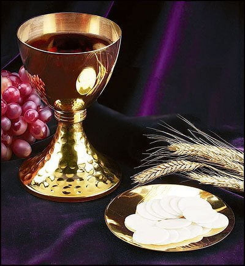 Hammered Base Chalice with Paten and Casted Node - Walmart.com
